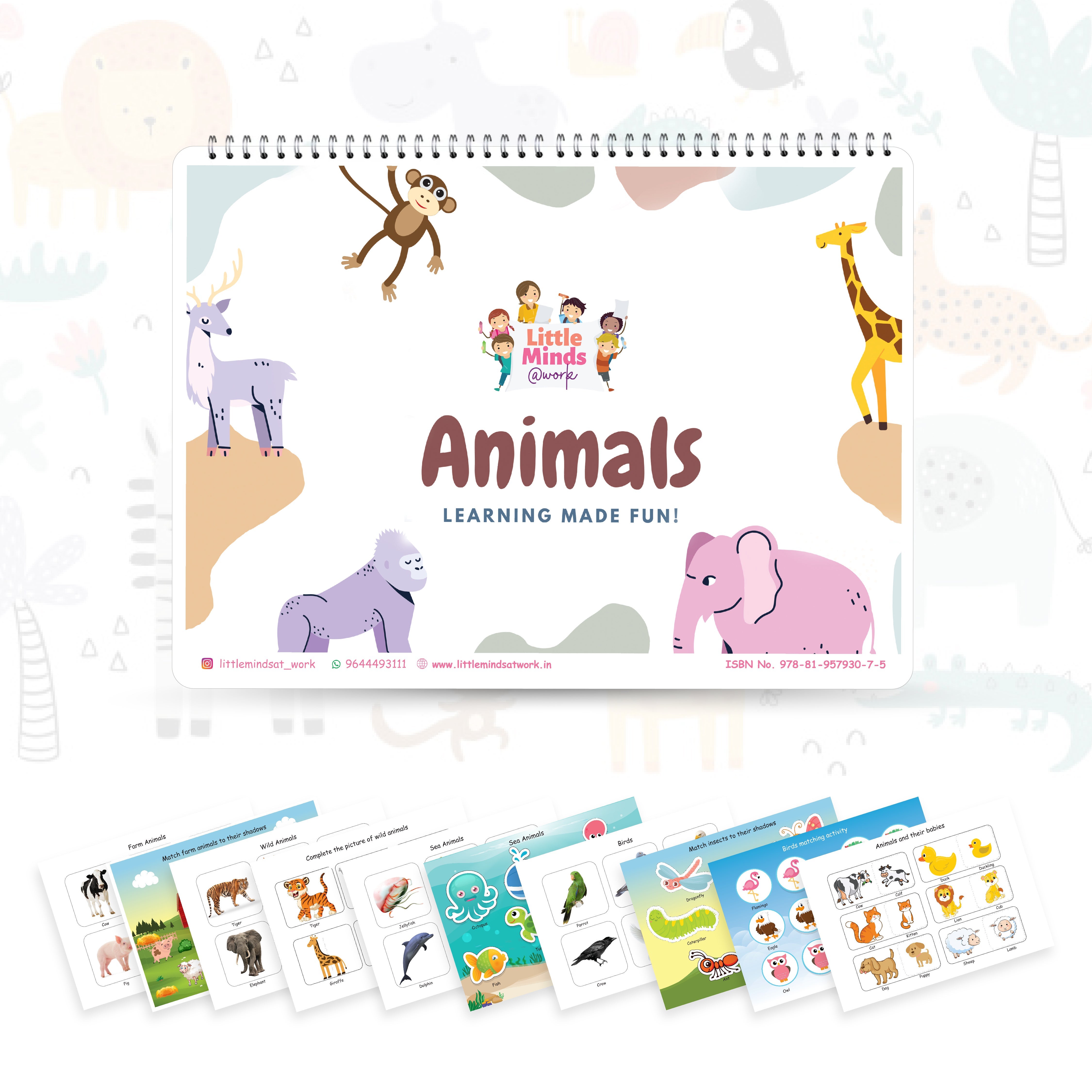 Busy book activity binder velcro activities animals early learning ...
